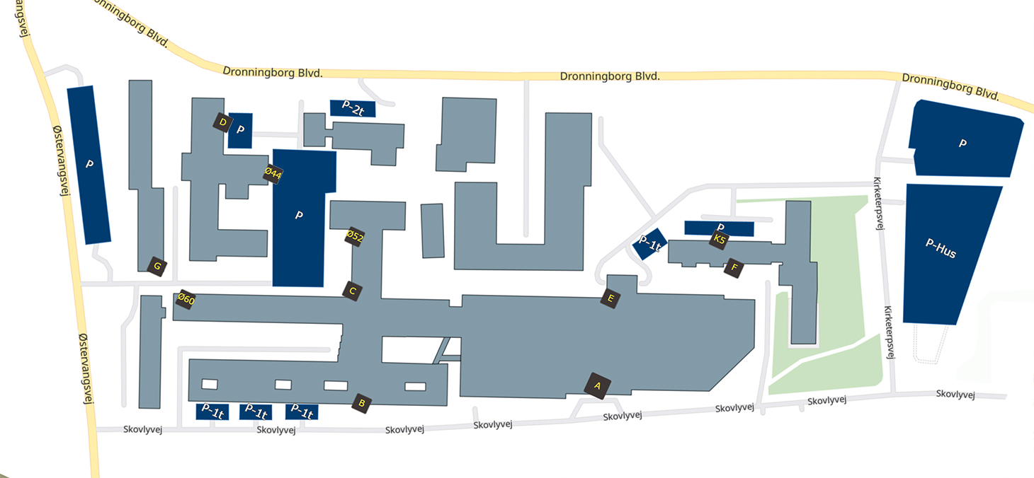 Kort og parkering - Regionshospitalet Randers